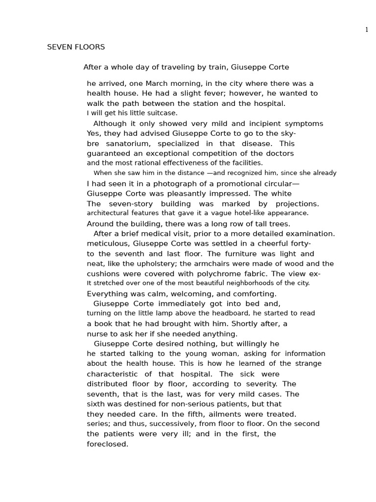 Seven Floors by Dino Buzzati Edited | PDF