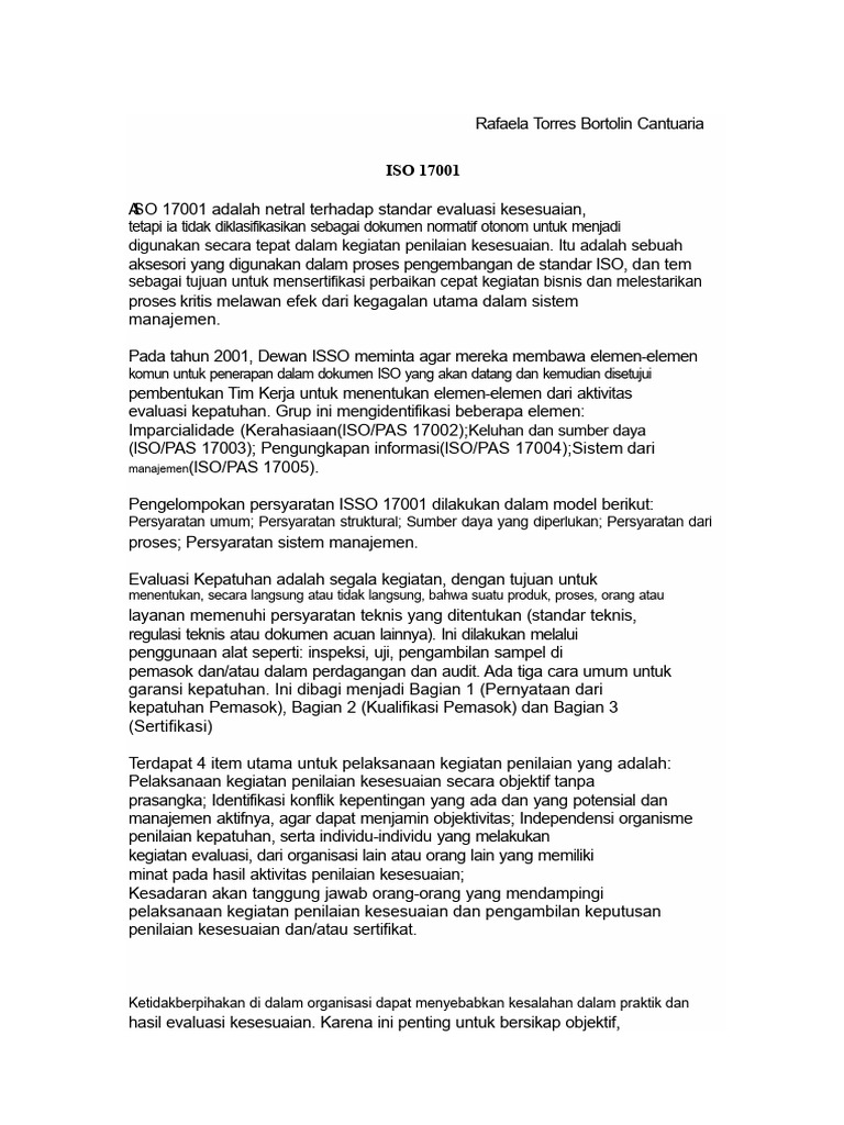 Ringkasan Tentang ISO 17001 | PDF