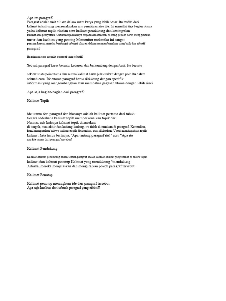 Panduan Menulis Paragraf Efektif | PDF