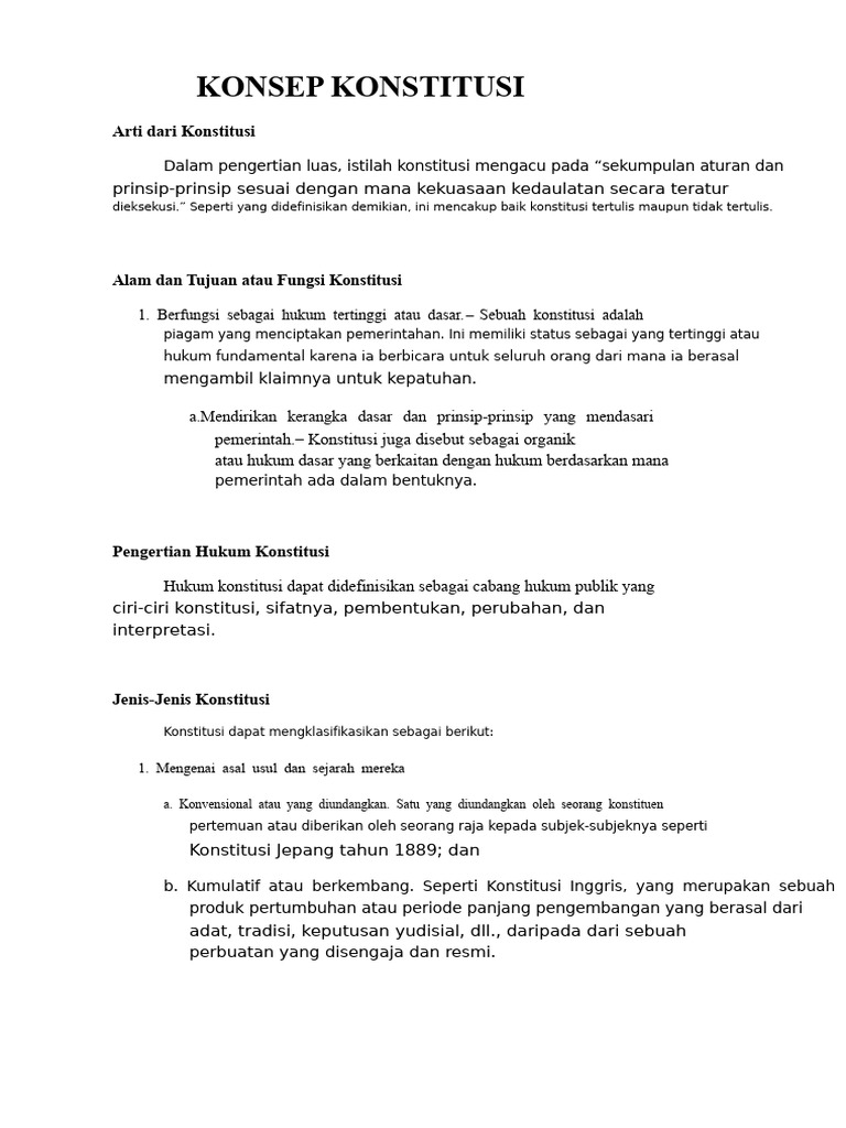 Konsep-Konsep Konstitusi | PDF