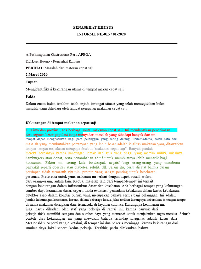 Model Laporan Fakta | PDF