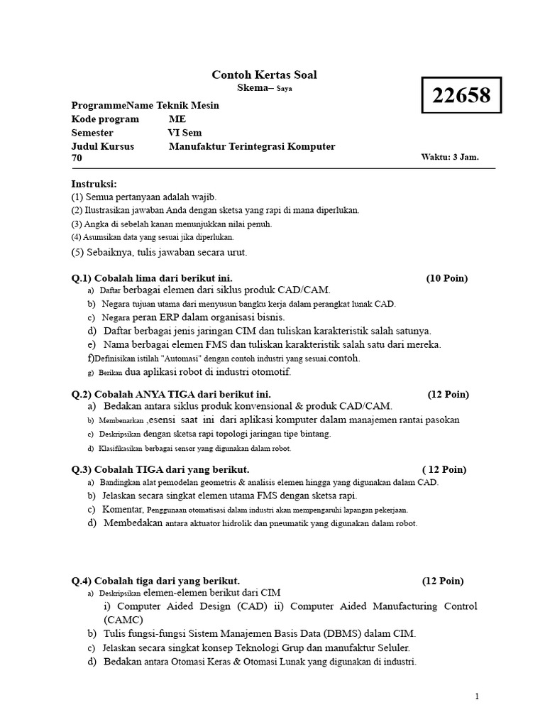 22658-Sample-Question-Paper (Sumber Belajar Msbte) | PDF