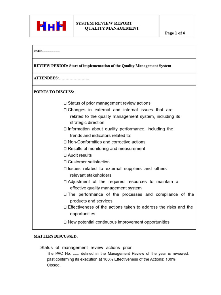 3.report Review Management | PDF | Audit | Quality Management System