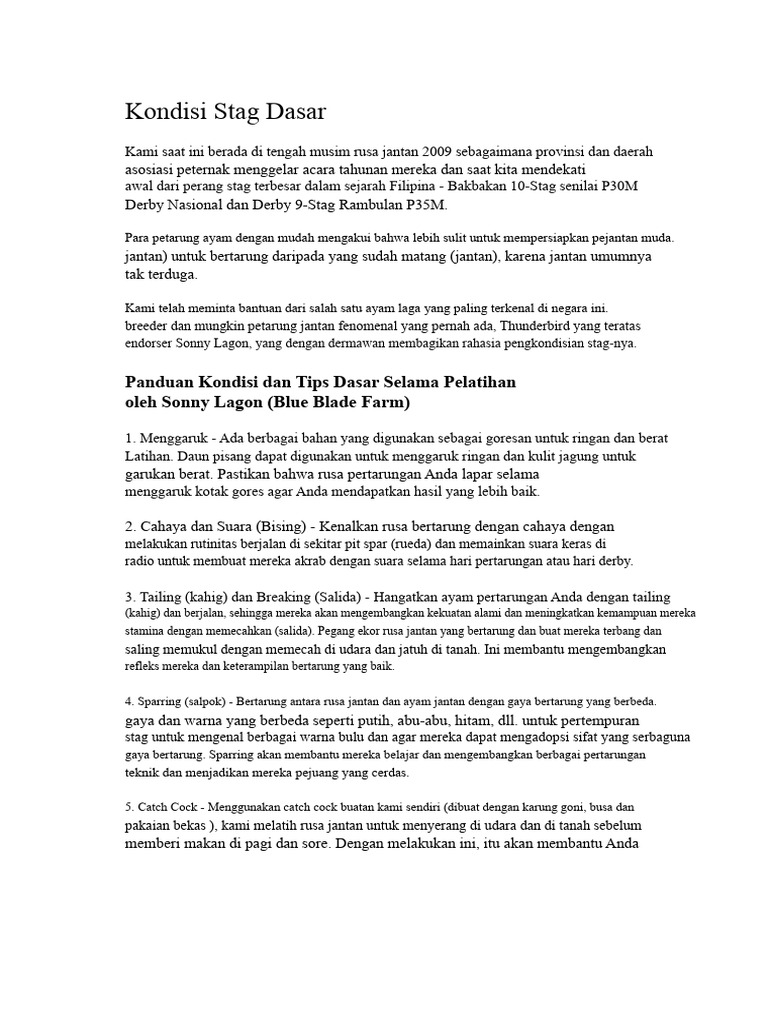 Kondisi Dasar Stag | PDF