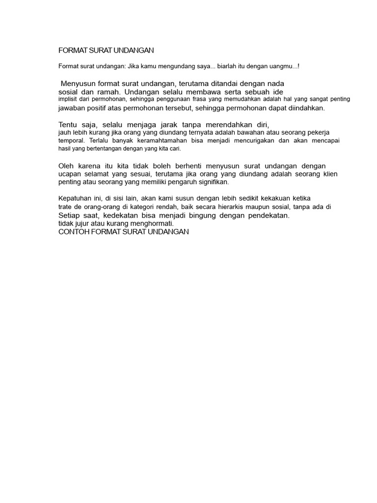Format Surat Undangan | PDF