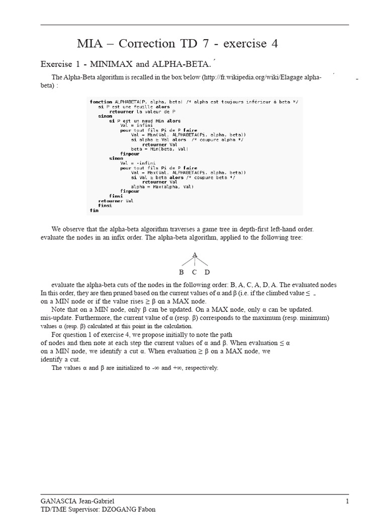 Minimax and Alpha-Beta Algorithm Analysis | PDF | Algorithms And Data ...