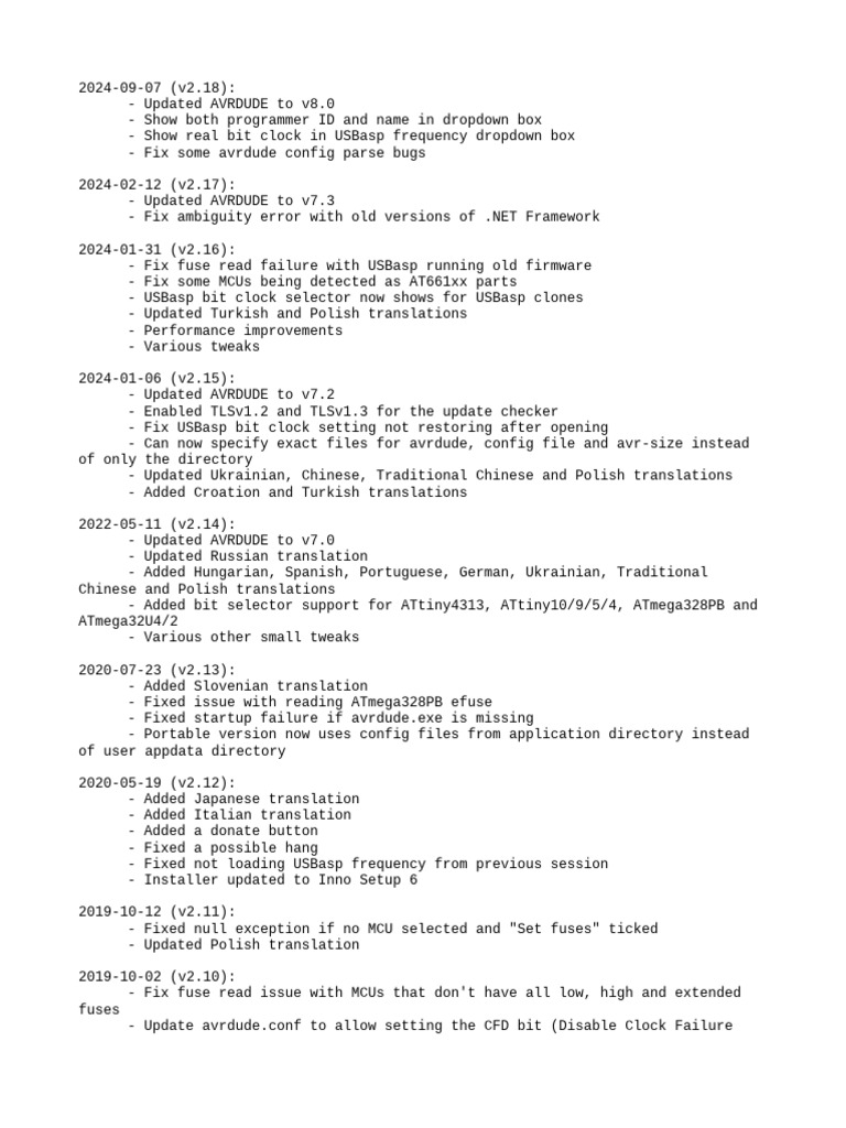 Change Log | PDF | Command Line Interface | Microcontroller
