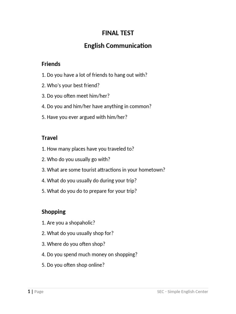 Final Test | PDF