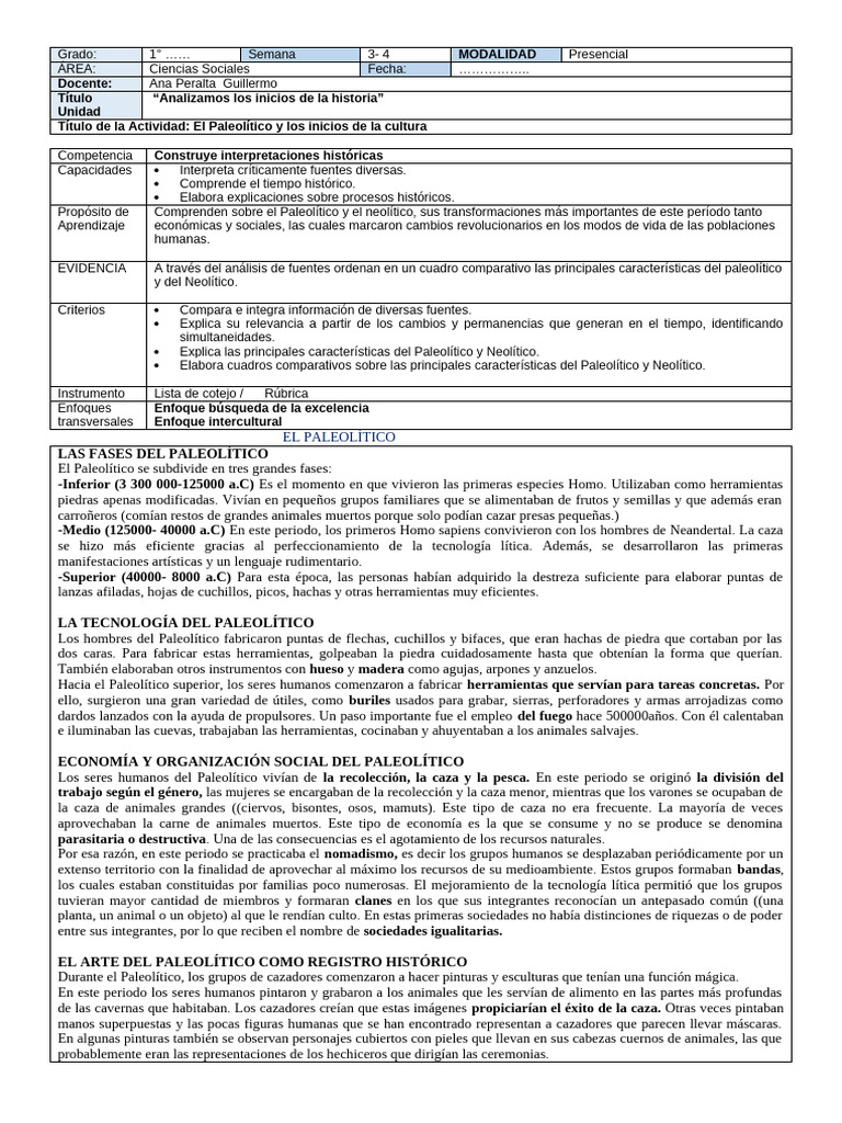 Act. 3 U3 CCSS 1 | PDF | Agricultura | Paleolítico