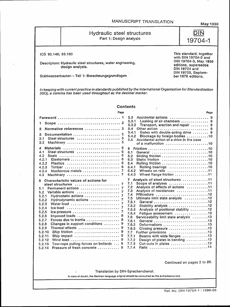 DIN 19704-1 051998-En | PDF