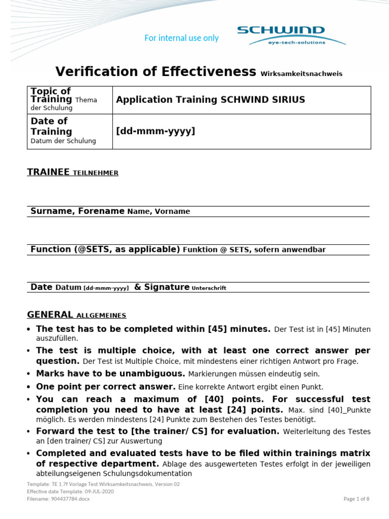 TT Md08 Test Sirius v01 | PDF | Cornea | Human Eye