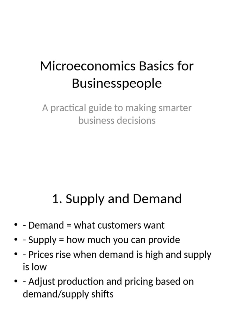 Microeconomics Basics | PDF