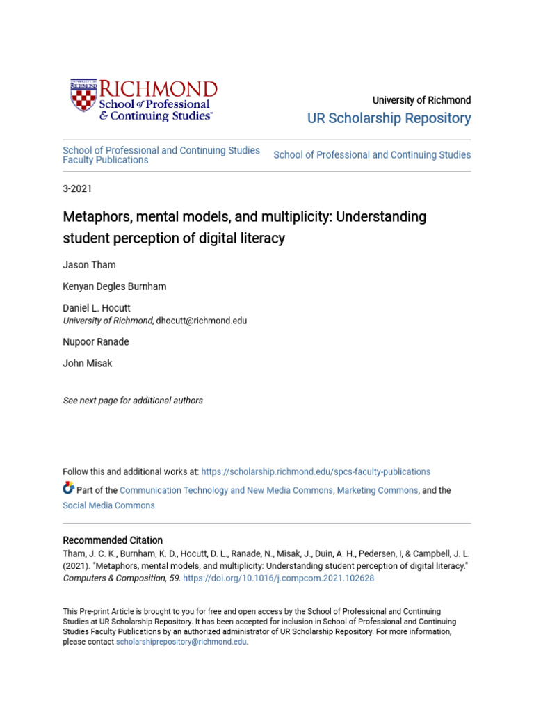 Metaphors Mental Models and Multiplicity - Understanding Student | PDF ...