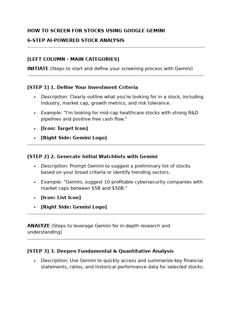 How To Screen For Stocks Using Google Gemini | PDF | Investing | Business