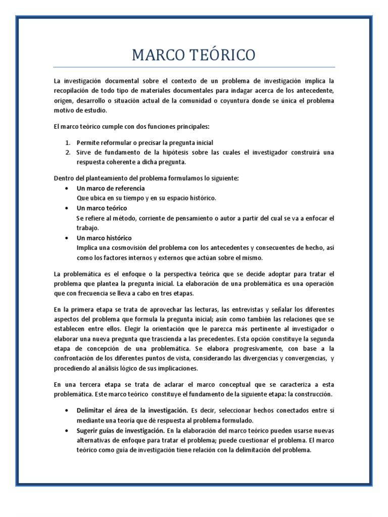 Qué Es Marco Teorico | PDF | Teoría | Hipótesis Qué Es Marco Teorico | PDF | Teoría | Hipótesis