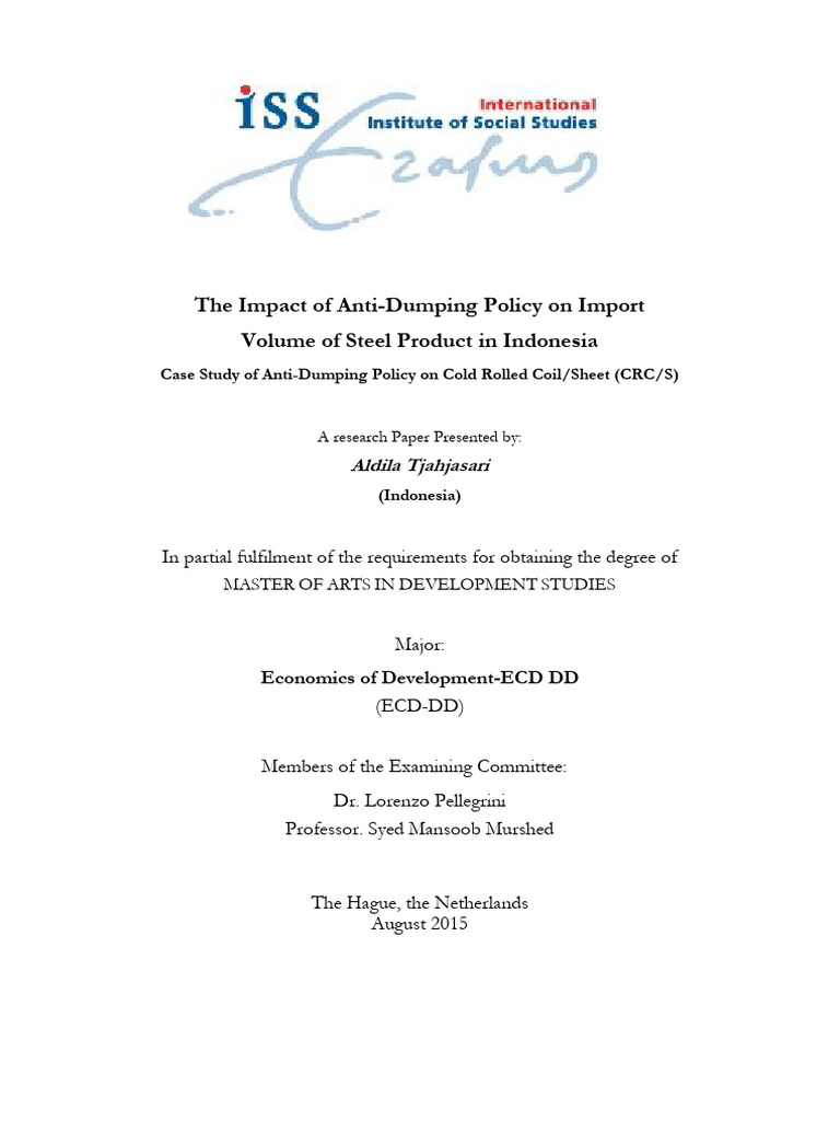 The Impact of Anti Dumping Policy On Imp | PDF | Dumping (Pricing Policy) | Economics