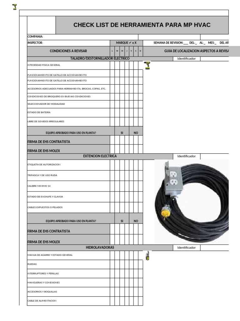 Master Check List Molex | PDF | Bienes manufacturados | Herramientas