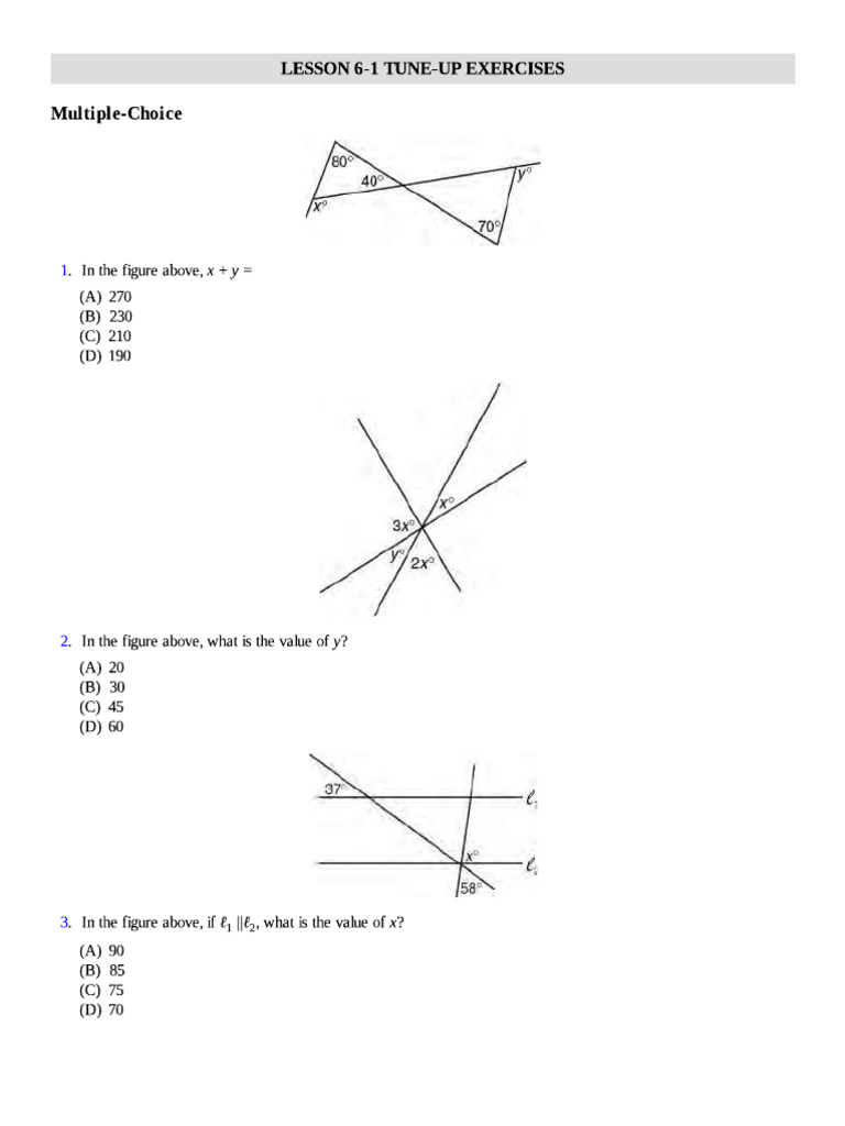 Geometry-Transversal and Angles | PDF