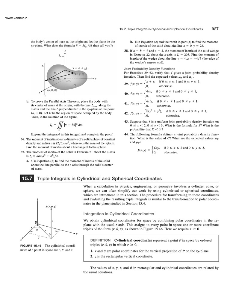 Triple Integrals In Cylindrical And Spherical Coordinates Pdf