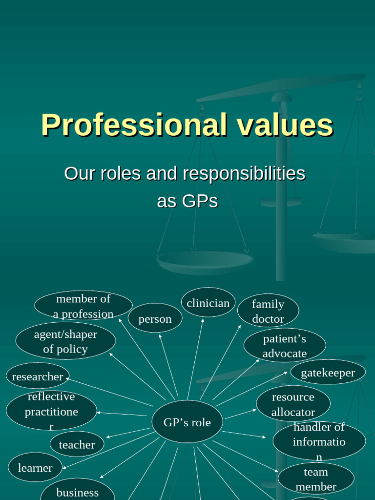 Professional Values | PDF | Applied Philosophy | Health Care