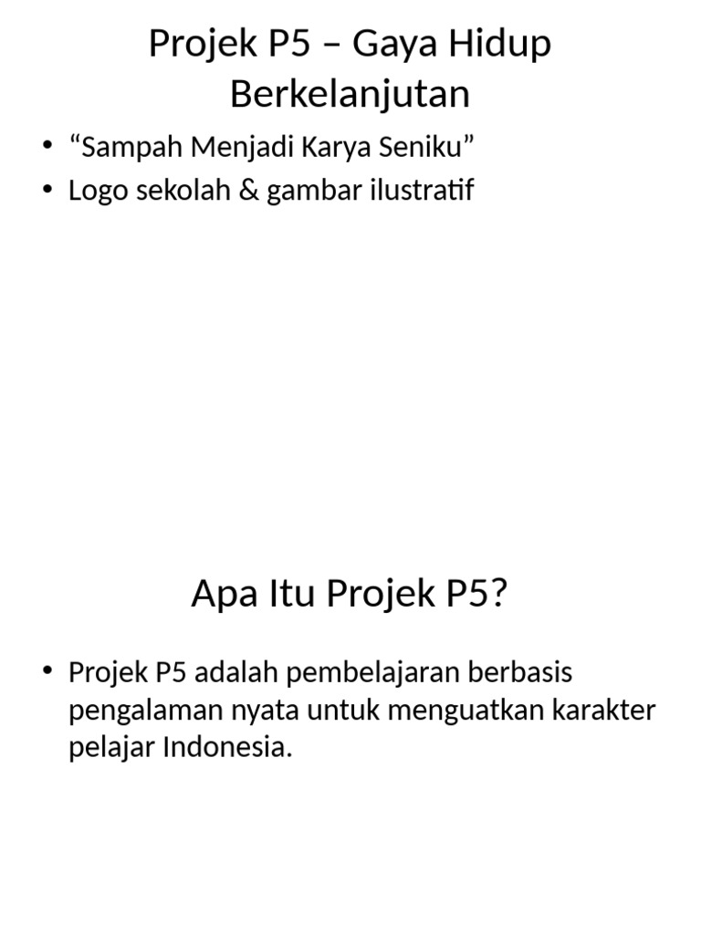 Projek P5 Sampah Menjadi Karya Seniku | PDF