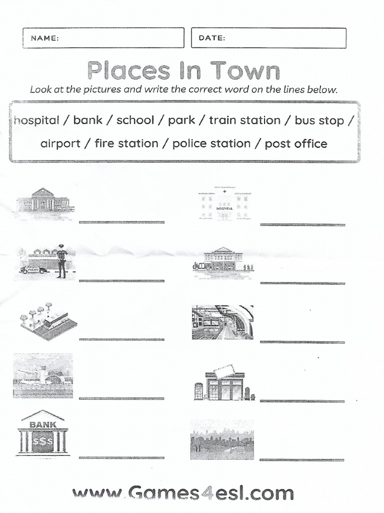 Places in Town | PDF