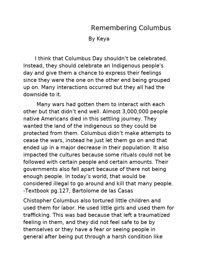Critique of Columbus's Legacy | PDF