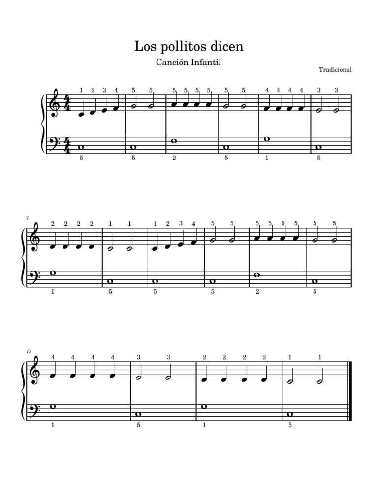 Los Pollitos Dicen | PDF