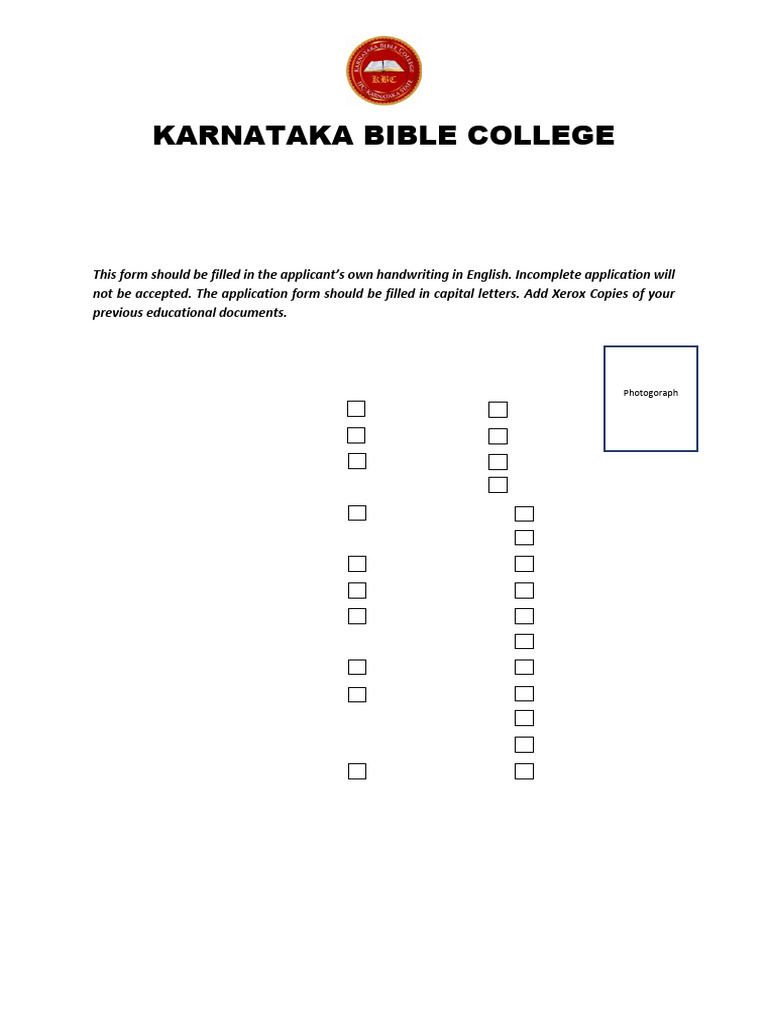 Application Form of KBC 2024-25 | PDF | Baptism With The Holy Spirit ...