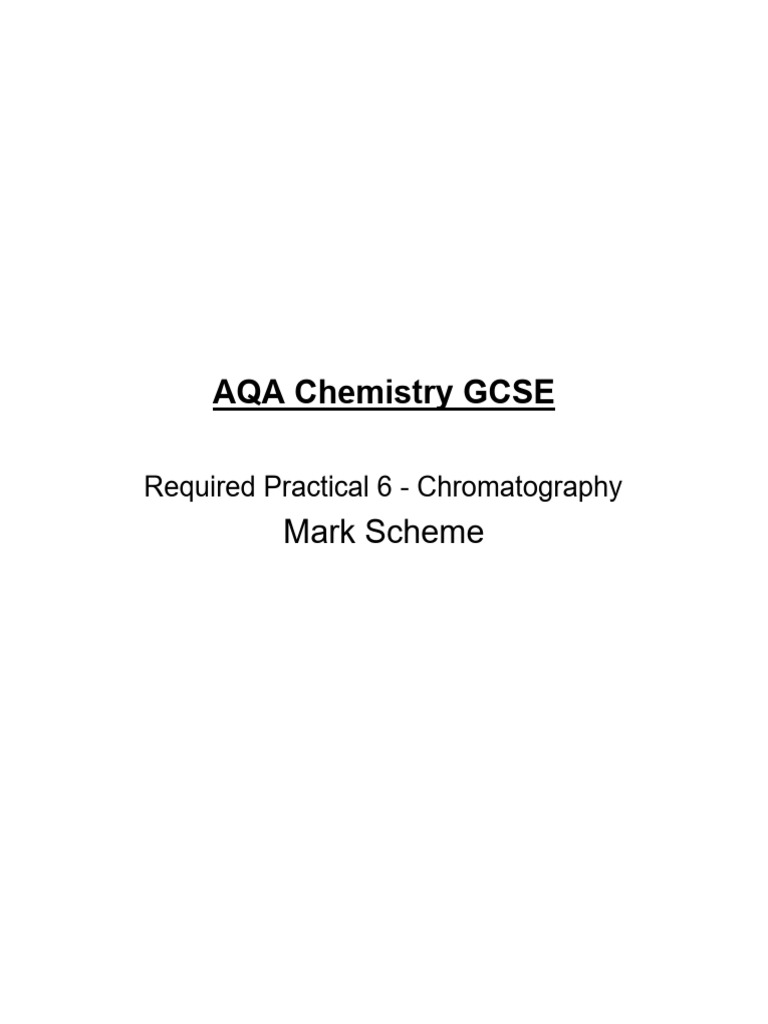 AQA GCSE Chromatography Practical Guide | PDF