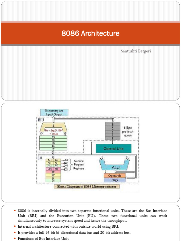 8086 Architecture and Segmentation | PDF | X86 Architecture | Central Processing Unit