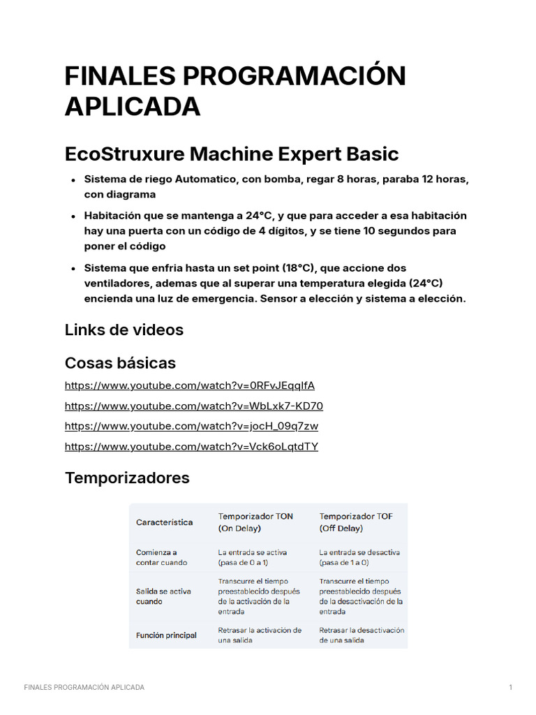 FINAL - Machine Expert Basic | PDF | Relé | Histéresis