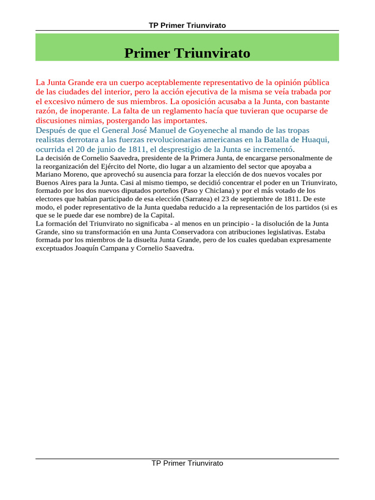 TP Primer Triunvirato Sin Formato | PDF