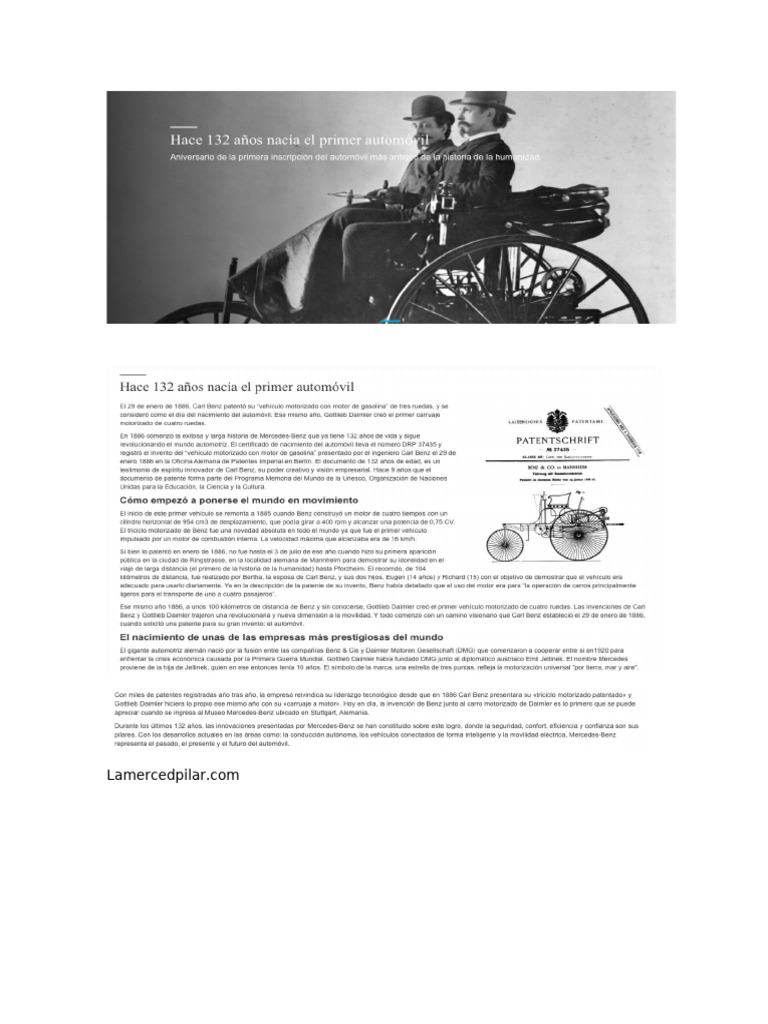 El Primer Auto en El Mundo | PDF
