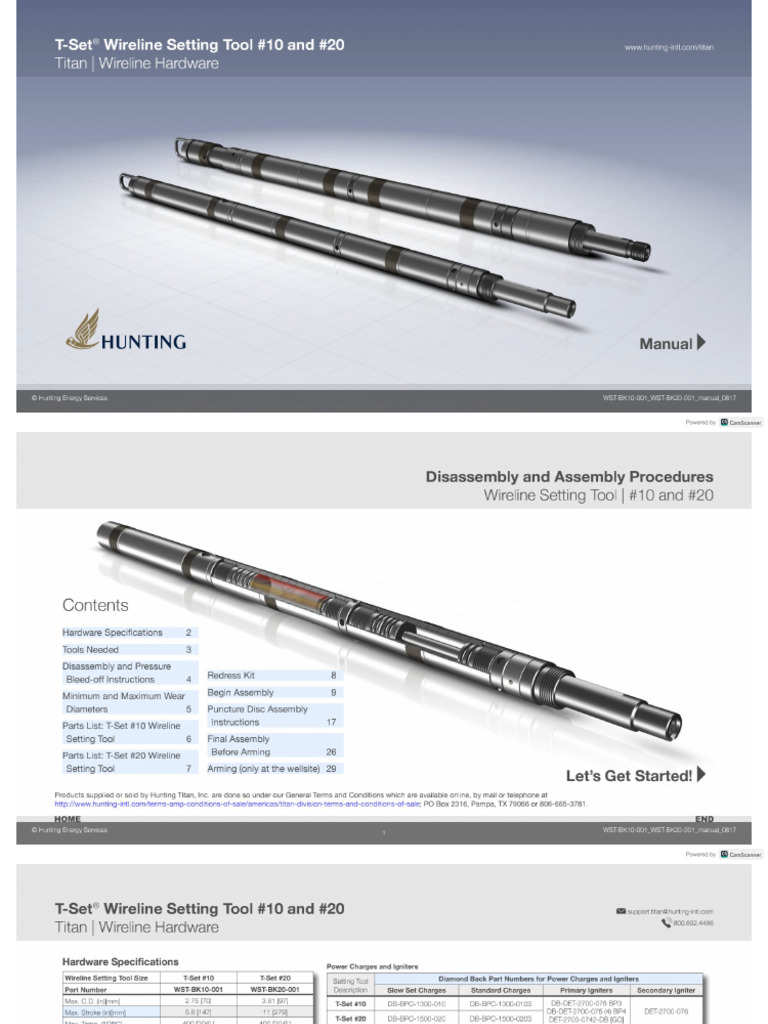 WST Bk10 001 WST Bk20 001 T Set Wireline Setting Tool - PDF Taponera Baker | PDF