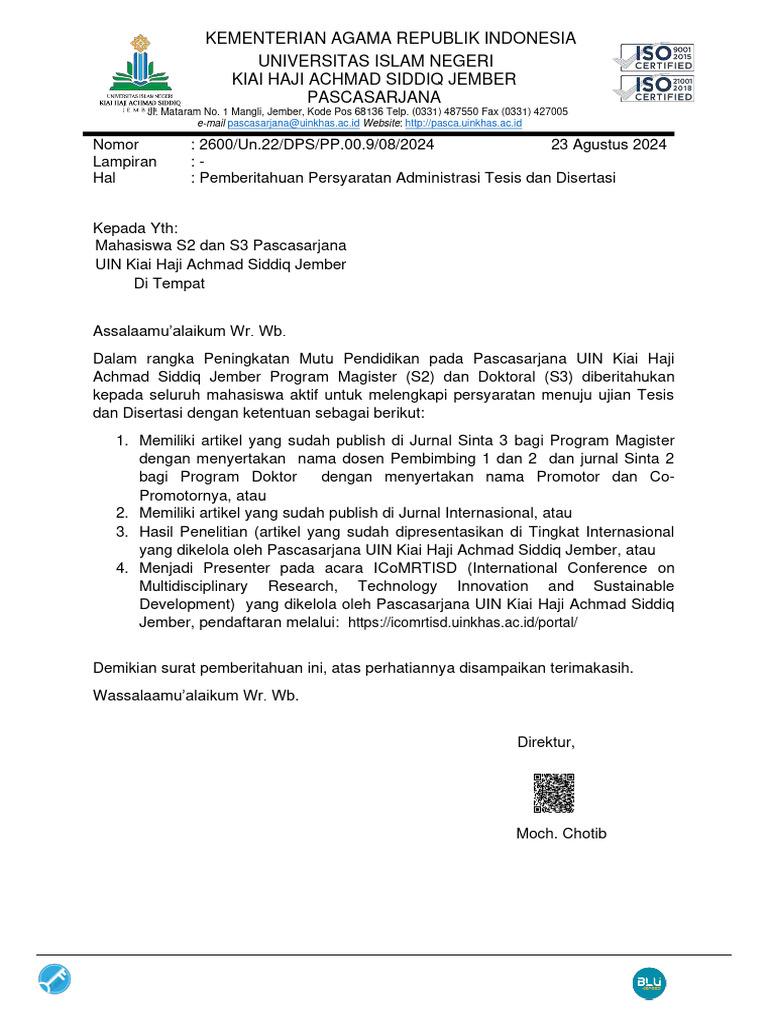 Edaran Persyaratan Ujian | PDF