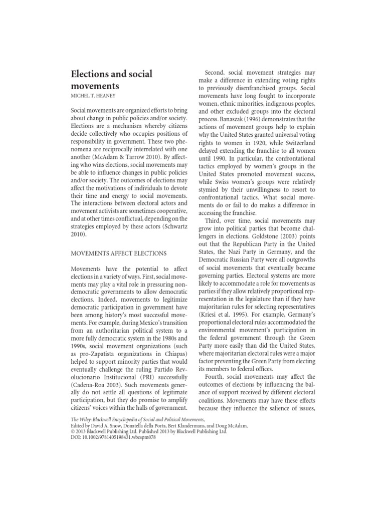 Impact of Elections on Social Movements | PDF | Elections | Social ...