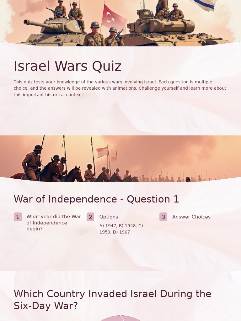 Israel Wars Quiz | PDF | Israel | World Politics
