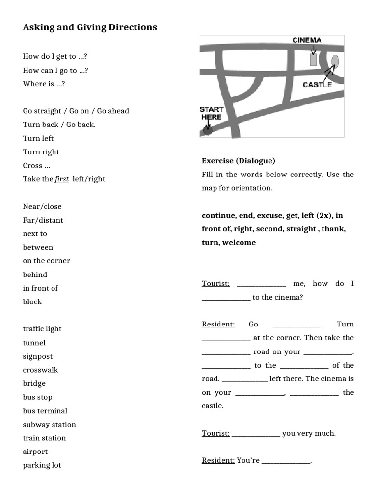 Asking and Giving Directions | PDF