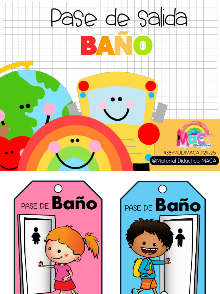 Pase de Salida Al Baño Primaria 2024-2025 | PDF