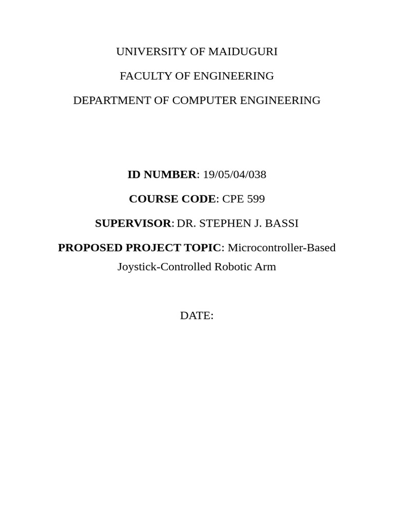 Microcontroller-Based Joystick-Controlled Robotic Arm: A Project ...