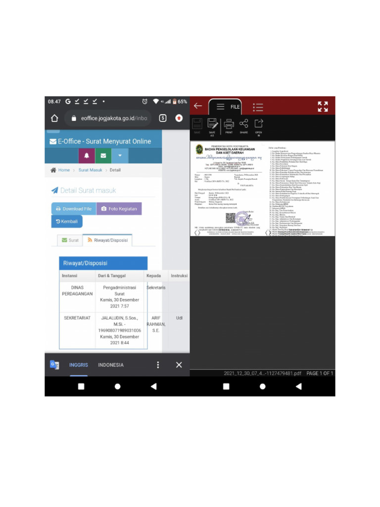 Contoh Dokumen Surat Menyurat | PDF