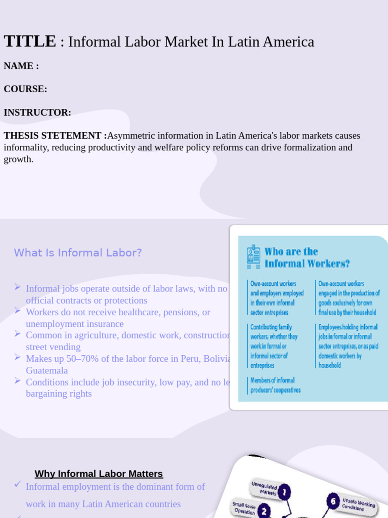 Informal Labor Market in Latin America | PDF | Labour Economics ...