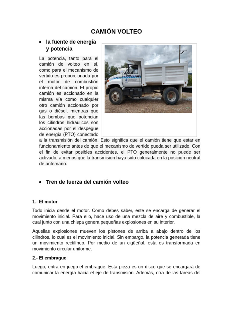 Camión Volteo | PDF | Direccion | Eje