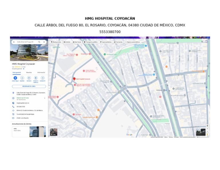 HMG Hospital Coyoacán | PDF