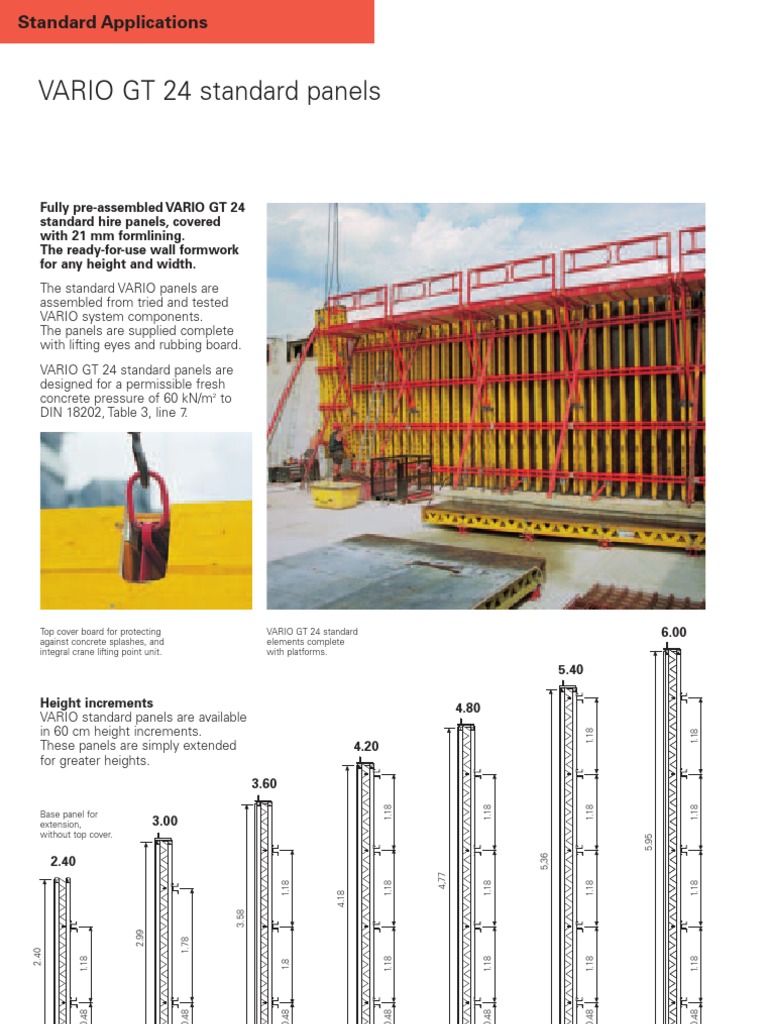 VARIO GT 24 Standard Panels | PDF | Scaffolding | Screw