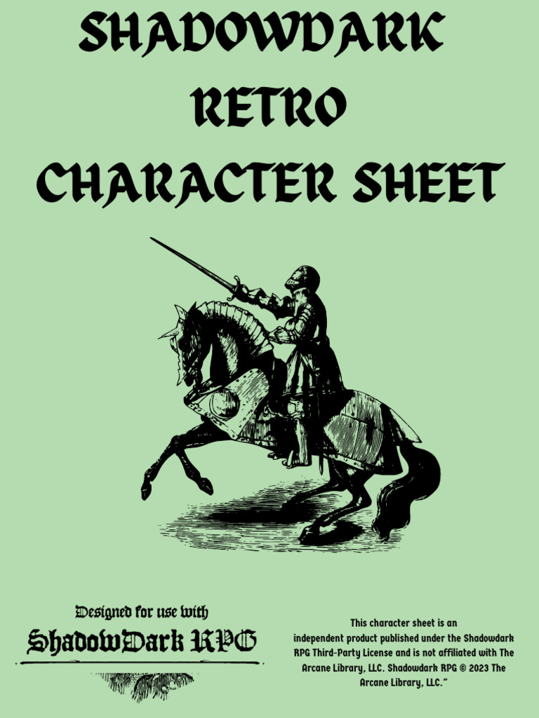 Shadowdark Retro Character Sheet | PDF | Role Playing Games | Tabletop ...