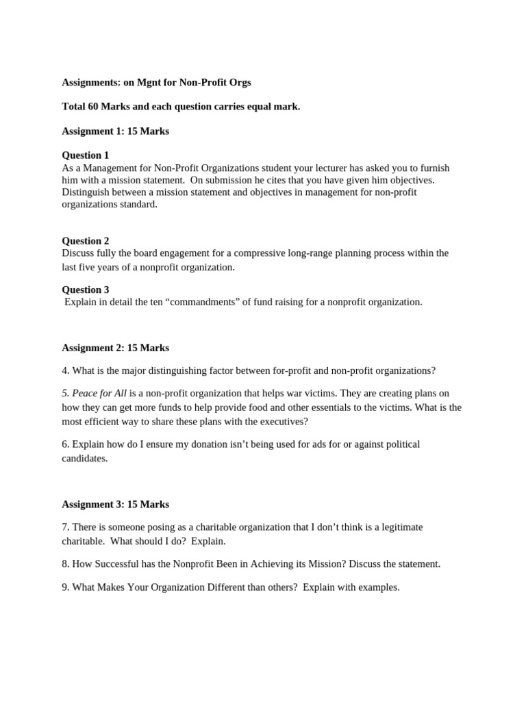 Assignments On NPO | PDF