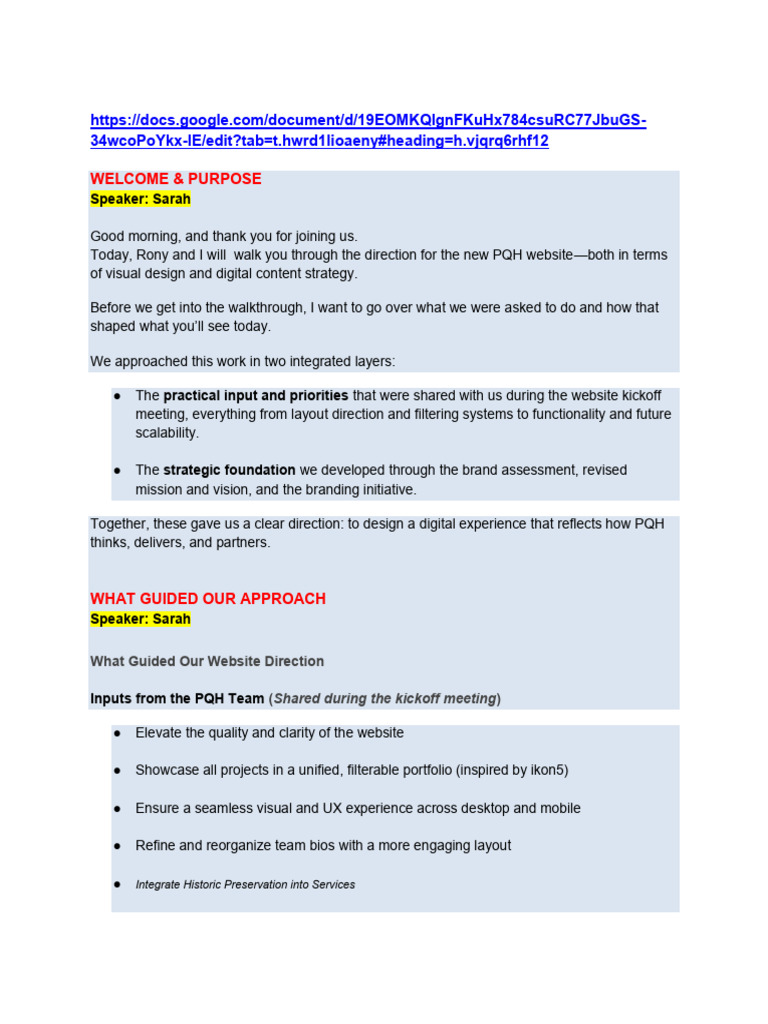 PQH Website Revamp - Presentation 1 Script | PDF | Brand | Logos