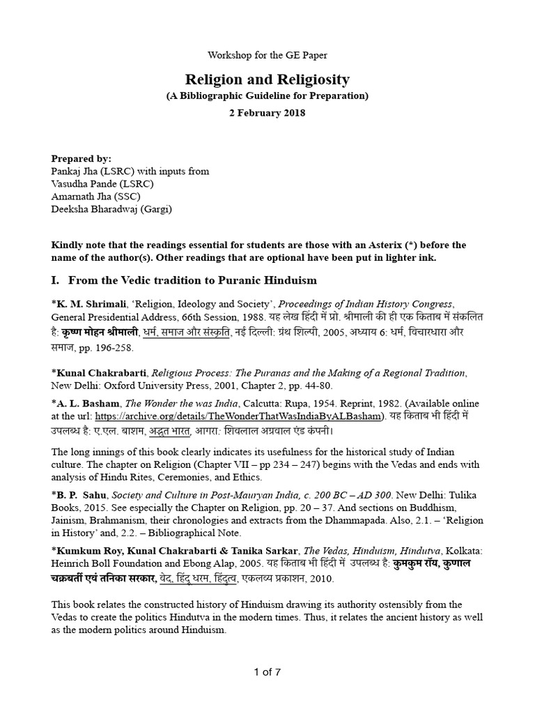 R and R Biblio Final | PDF | Bhakti | Vedas